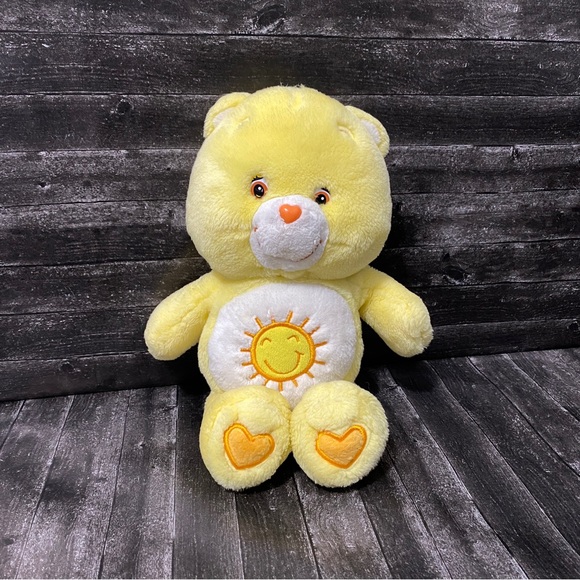 Care Bears | Toys | Vintage Care Bears Funshine Yellow Sun Bear Plush ...